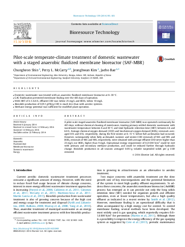 (PDF) Pilot-scale temperate-climate treatment of domestic wastewater ...
