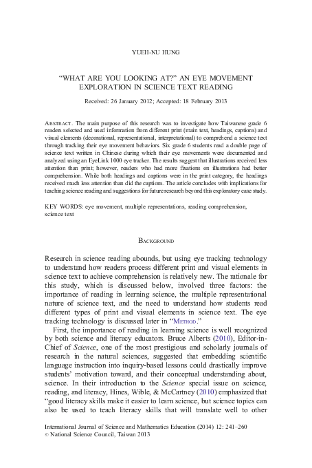 (PDF) “What Are You Looking At?” an Eye Movement Exploration in Science ...