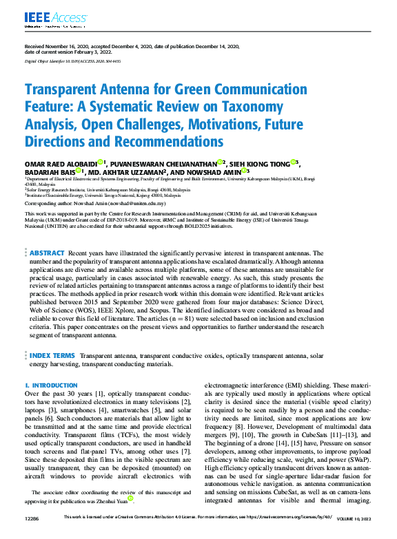 (PDF) Transparent Antenna for Green Communication Feature: A Systematic ...