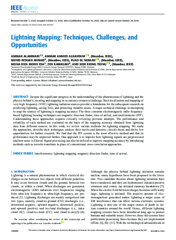 (PDF) Lightning Mapping: Techniques, Challenges, and Opportunities