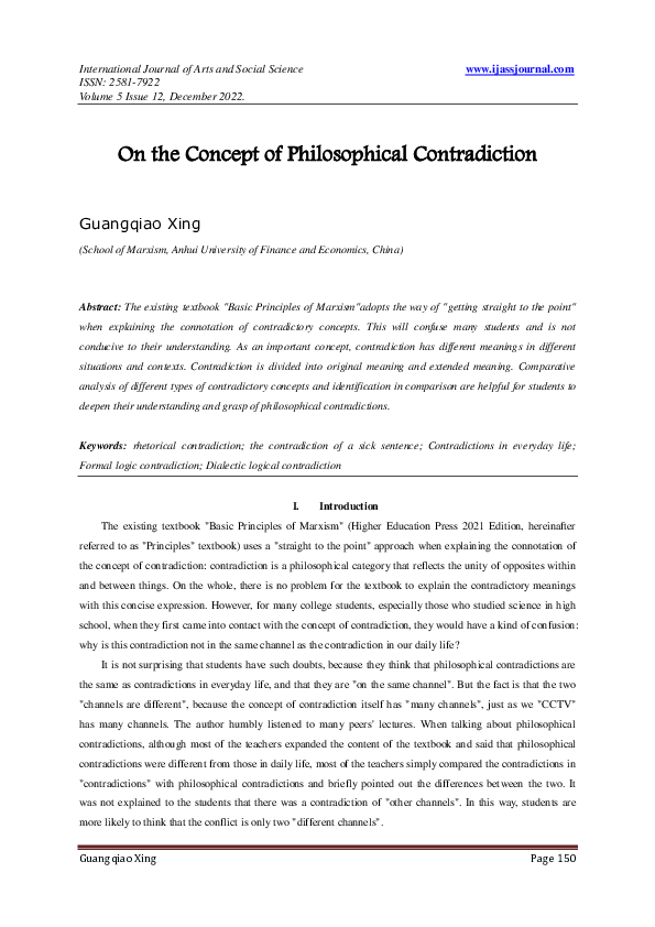 (PDF) On the Concept of Philosophical Contradiction