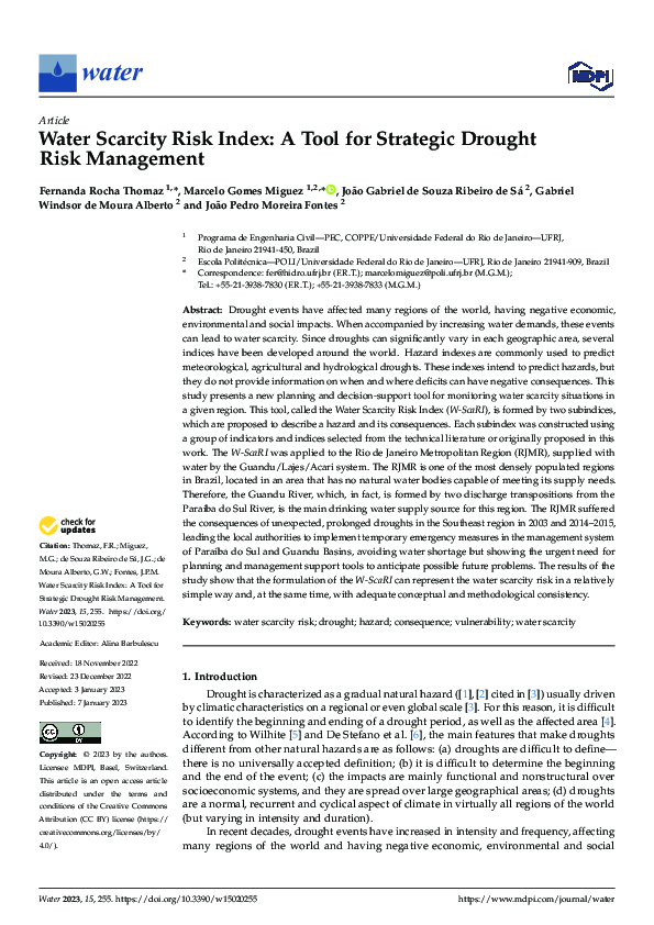 (PDF) Water Scarcity Risk Index: A Tool for Strategic Drought Risk ...