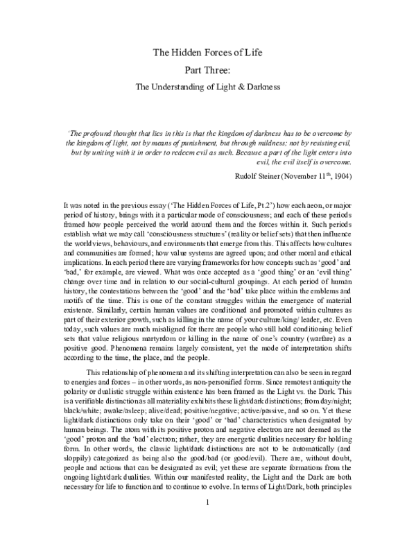 (PDF) The Hidden Forces of Life (3) - The Understanding of Light & Darkness