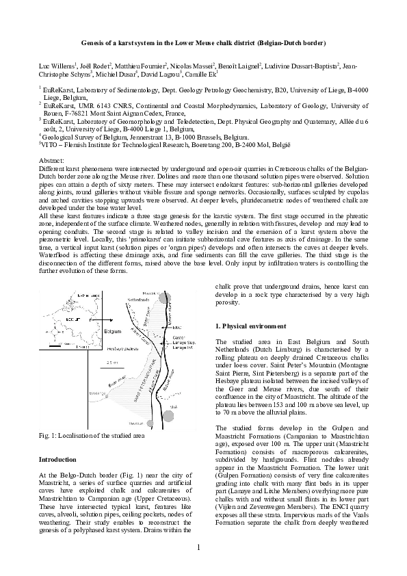 (PDF) Genesis of a karst system in the Lower Meuse chalk district ...