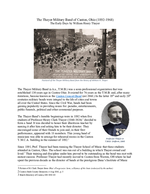 (DOC) The Thayer Military Band