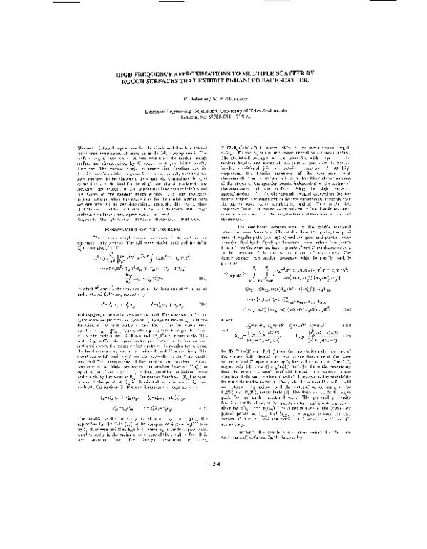 (PDF) High frequency approximations to multiple scatter by rough surfaces that exhibit enhanced ...