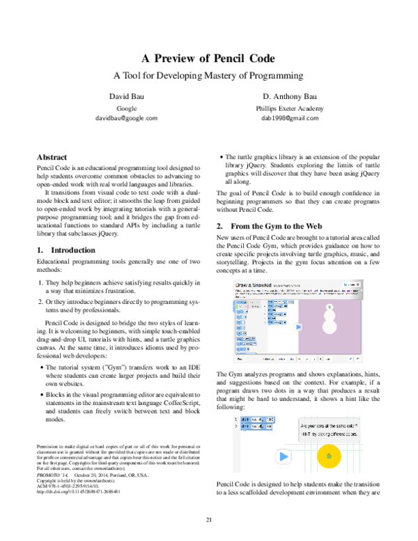 (PDF) A Preview of Pencil Code