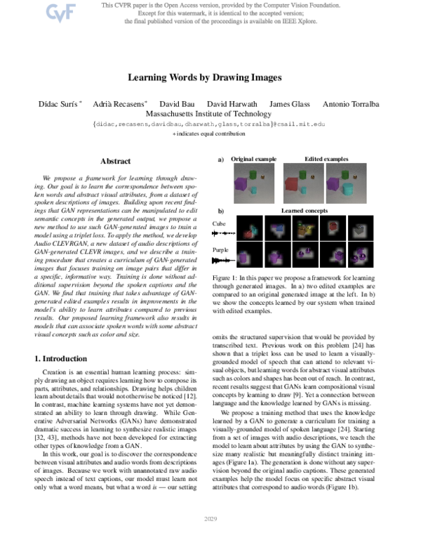 (PDF) Learning Words by Drawing Images