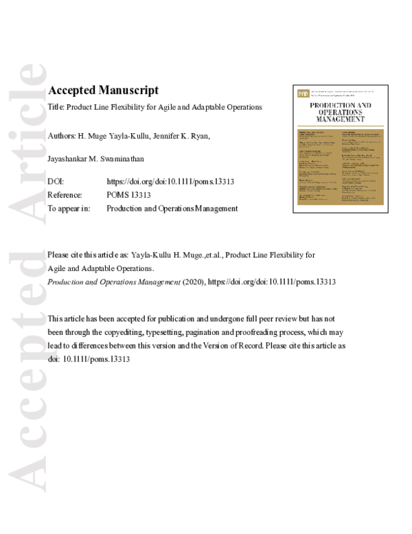 (PDF) Product Line Flexibility for Agile and Adaptable Operations