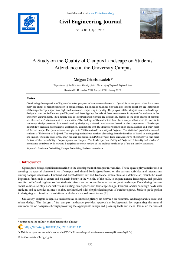 (PDF) A Study on the Quality of Campus Landscape on Students ...