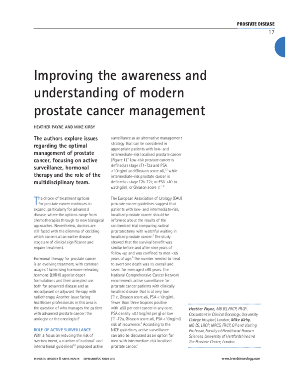 (PDF) Improving the awareness and understanding of modern prostate ...