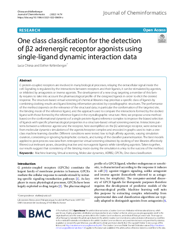 (PDF) One class classification for the detection of β2 adrenergic receptor agonists using single ...