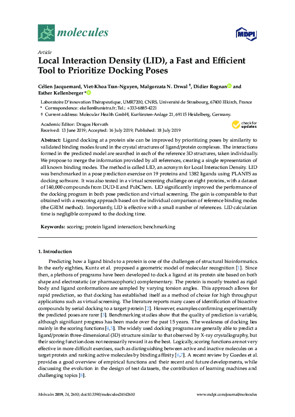 Pdf Local Interaction Density Lid A Fast And Efficient Tool To