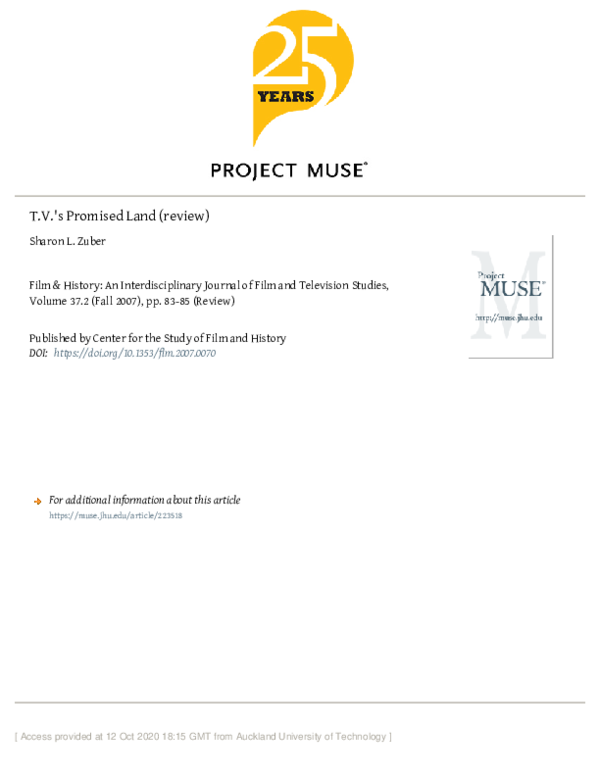 (PDF) T.V.'s Promised Land (review)