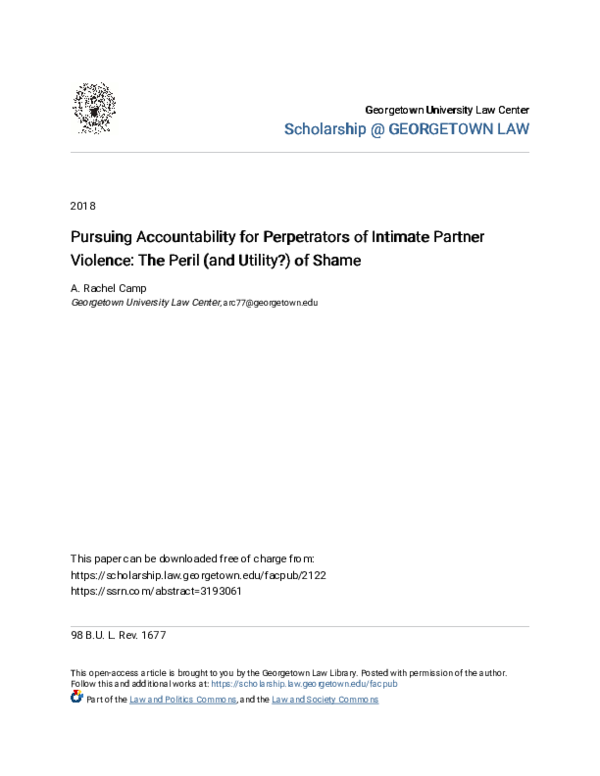 (PDF) Pursuing Accountability for Perpetrators of Intimate Partner ...