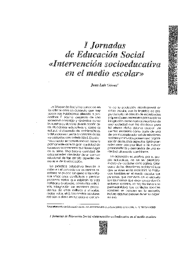 (PDF) Primeras Jornadas de Educación Social: intervención ...