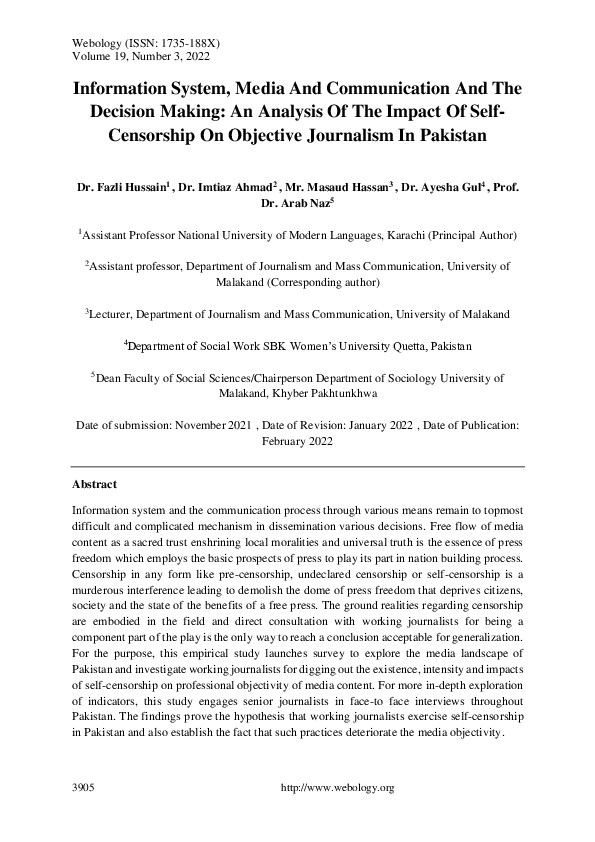(PDF) Information System, Media And Communication And The Decision ...