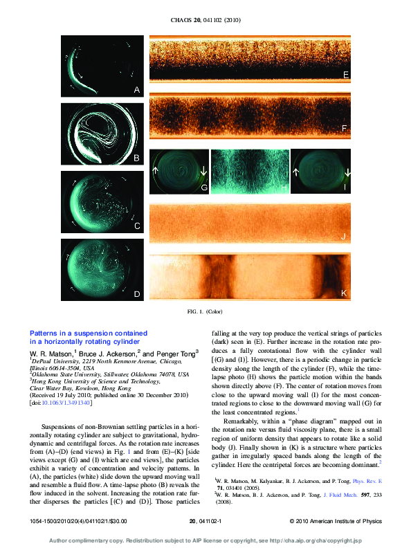 (PDF) Patterns in a suspension contained in a horizontally rotating ...