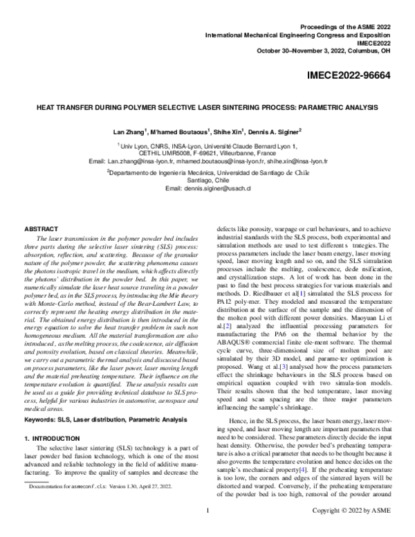 (PDF) Heat Transfer During Polymer Selective Laser Sintering Process ...