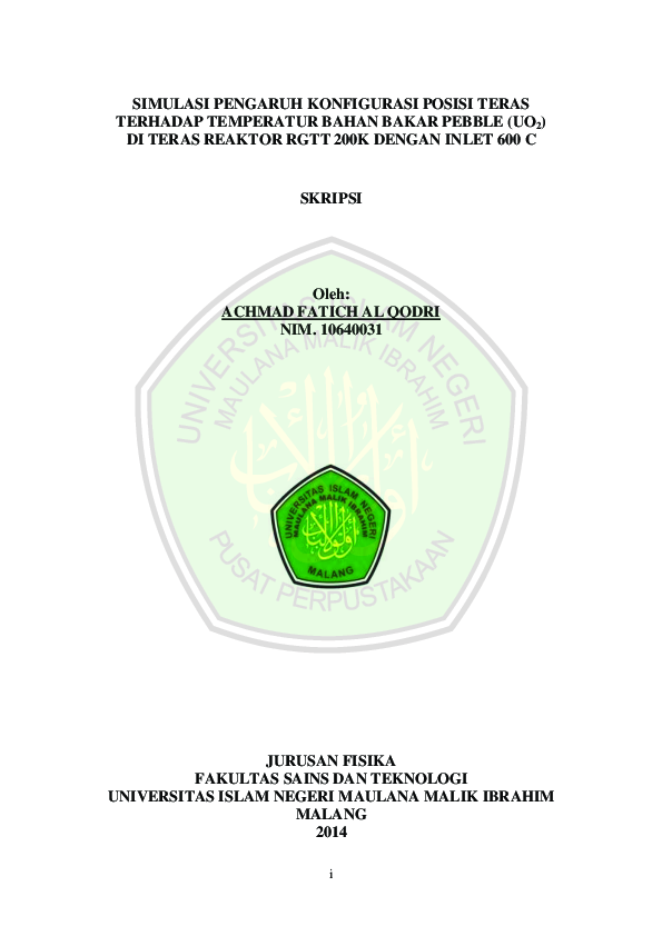 (PDF) Simulasi pengaruh konfigurasi posisi teras terhadap temperatur ...