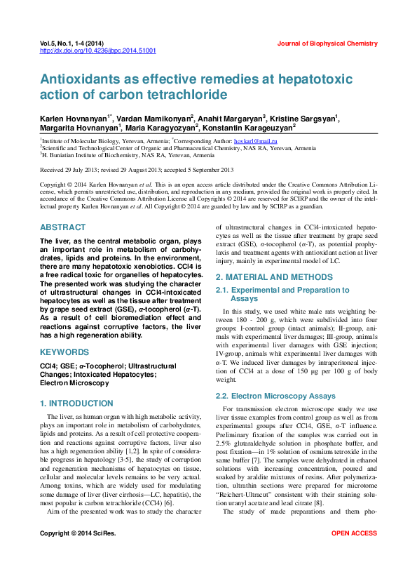 (PDF) Antioxidants as effective remedies at hepatotoxic action of ...
