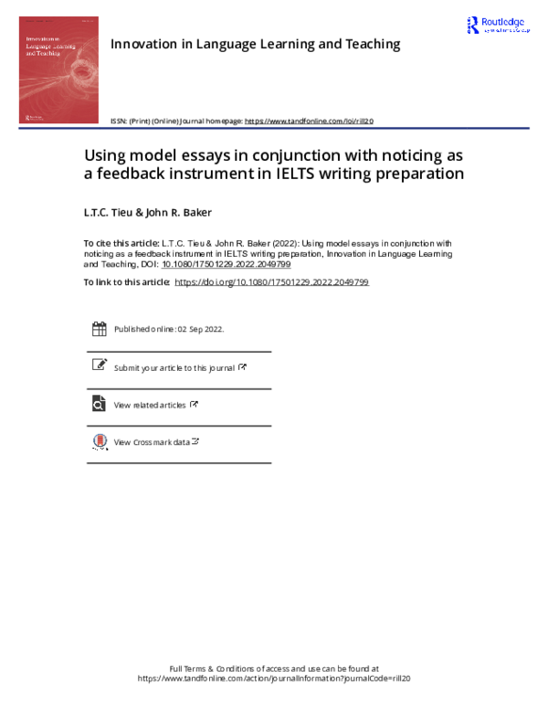 (PDF) Exploring the effects of using model essays in conjunction with ...
