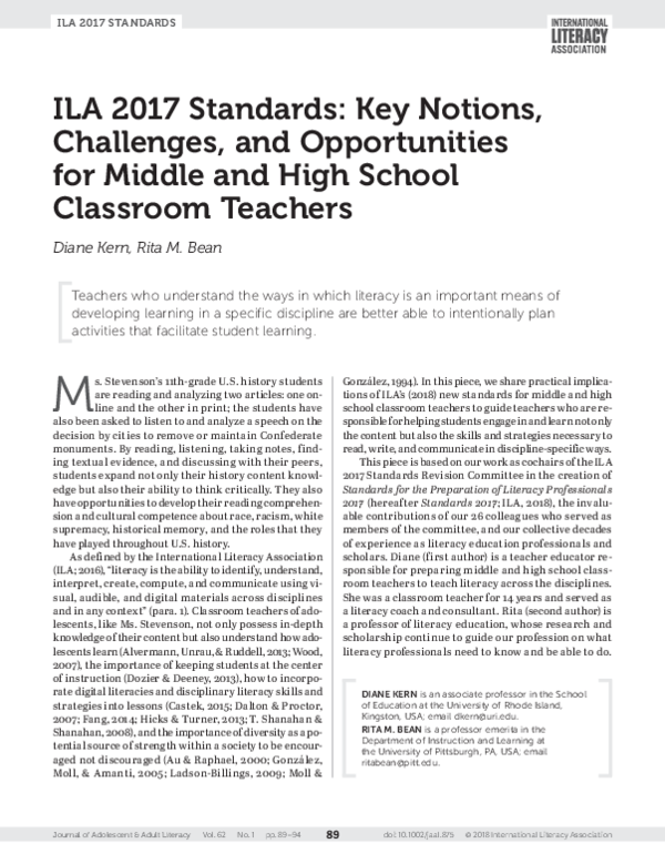 (PDF) ILA 2017 Standards: Key Notions, Challenges, and Opportunities ...