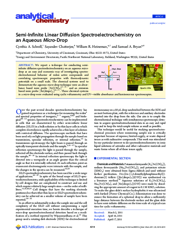 (PDF) Semi-Infinite Diffusion in Micro-Drop Spectroelectrochemistry