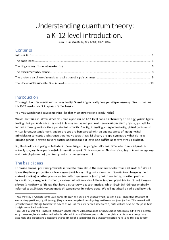 (PDF) Understanding quantum theory: a K-12 level introduction