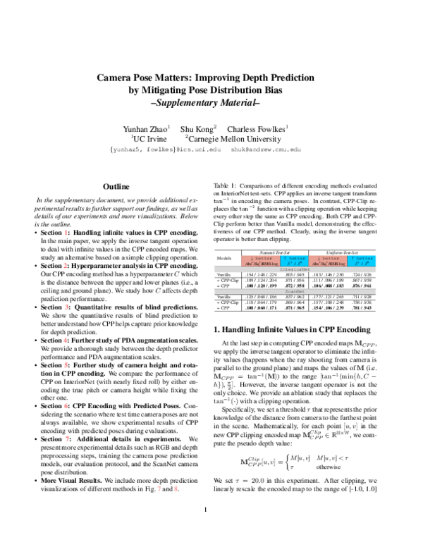 (PDF) Camera Pose Matters: Improving Depth Prediction by Mitigating Pose Distribution Bias