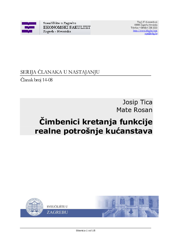 (PDF) Determinants of the Consumption Function in Croatia