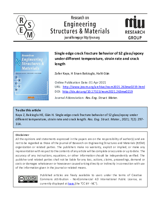 (PDF) Single edge crack fracture behavior of S2 glass/epoxy under ...