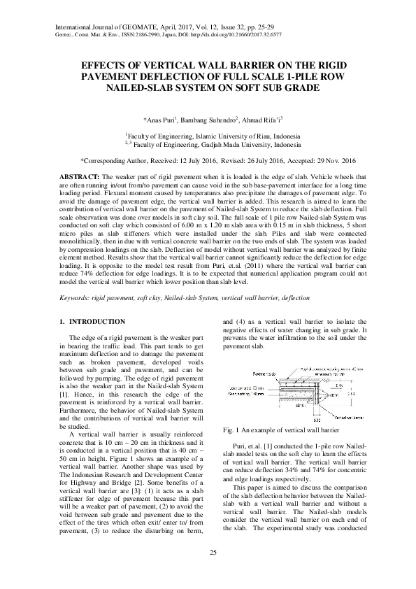 (PDF) Effects of Vertical Wall Barrier on the Rigid Pavement Deflection ...