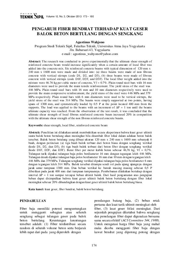 (PDF) Pengaruh Fiber Bendrat Terhadap Kuat Geser Balok Beton Bertulang ...