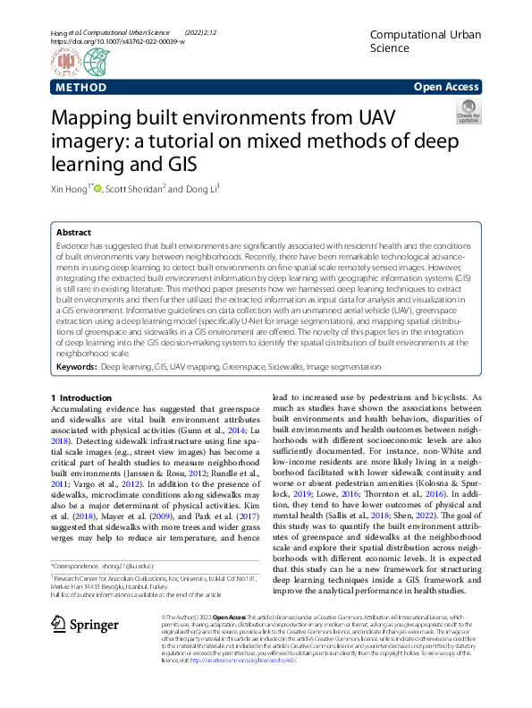 (PDF) Mapping built environments from UAV imagery: a tutorial on mixed ...