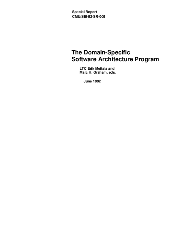 (PDF) The Domain-Specific Software Architecture Program