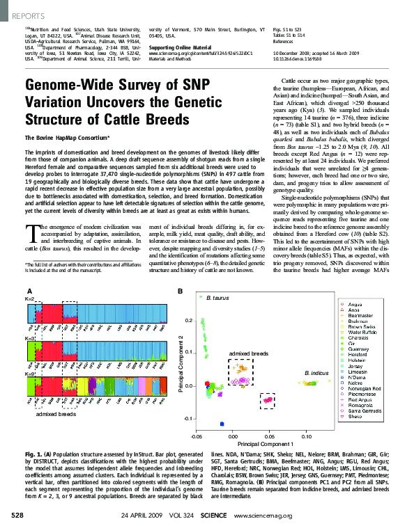 (PDF) The Genome Sequence of Taurine Cattle: A Window to Ruminant ...