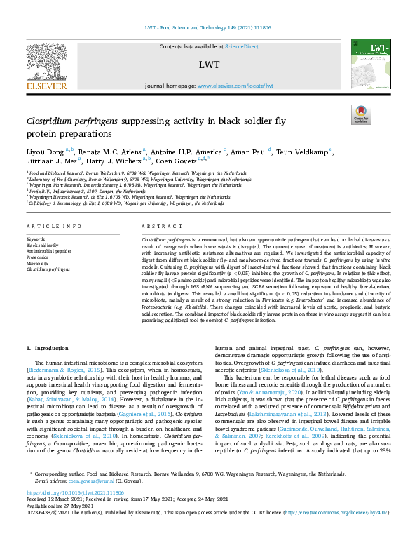 (PDF) Clostridium perfringens suppressing activity in black soldier fly ...