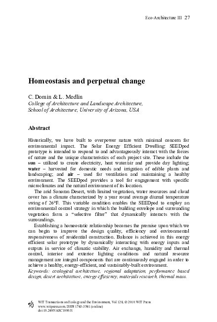 (PDF) Homeostasis and perpetual change