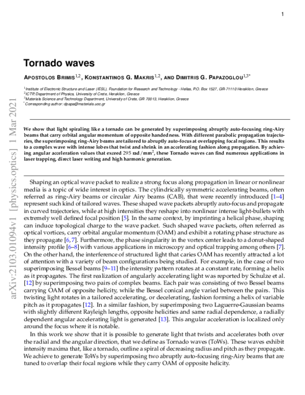 (PDF) Tornado waves