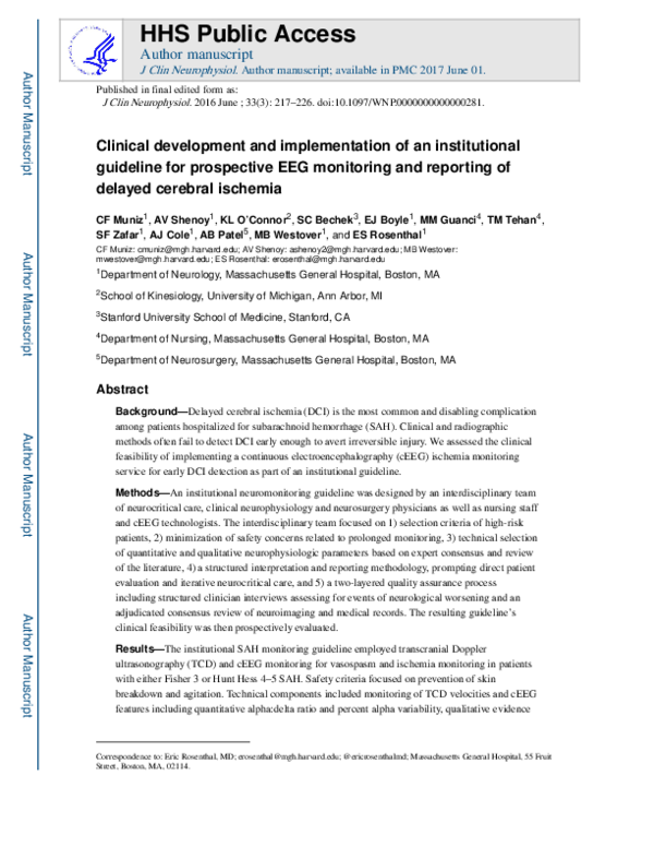 (PDF) Clinical Development and Implementation of an Institutional Guideline for Prospective EEG ...