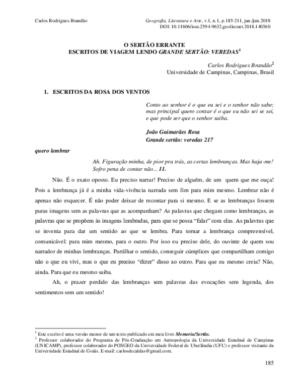 (PDF) O Sertão Errante