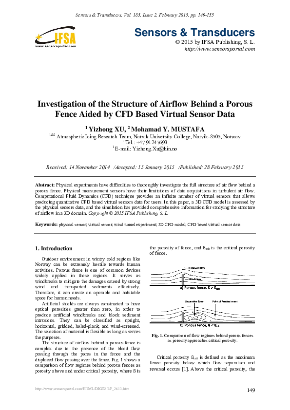 Pdf Investigation Of The Structure Of Airflow Behind A Porousfence Aided By Cfd Based Virtual 5670