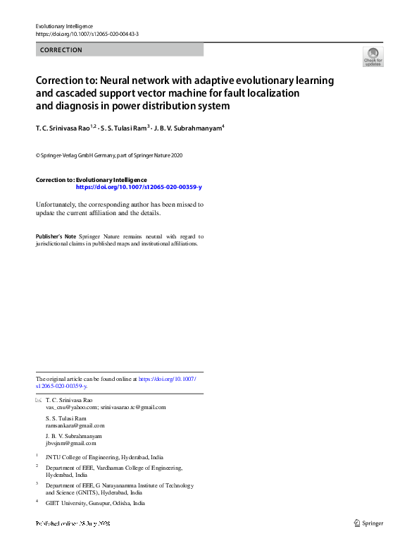 (PDF) Correction to: Neural network with adaptive evolutionary learning and cascaded support ...