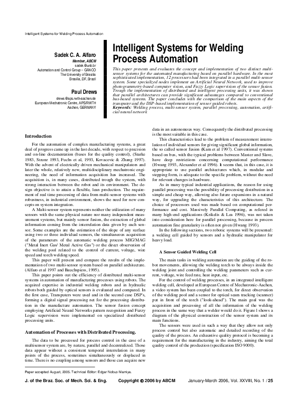 (PDF) Intelligent systems for welding process automation