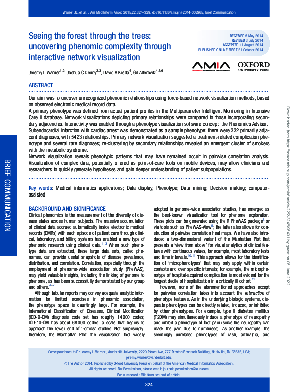 (PDF) Seeing the forest through the trees: uncovering phenomic complexity through interactive ...