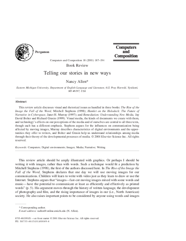 (PDF) Telling our stories in new ways
