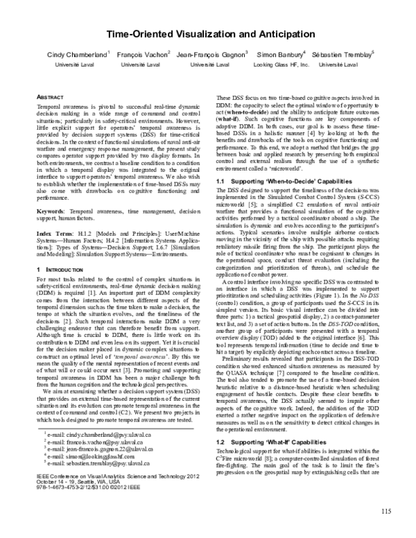 (PDF) Time-oriented visualization and anticipation