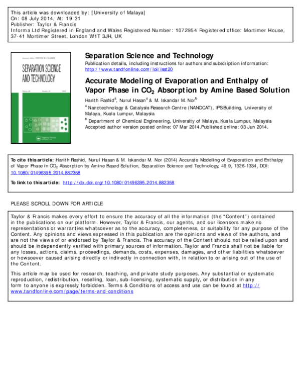 (PDF) Accurate Modeling of Evaporation and Enthalpy of Vapor Phase in ...