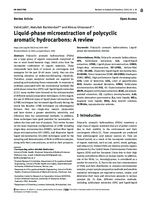 (PDF) Liquid-phase microextraction of polycyclic aromatic hydrocarbons ...